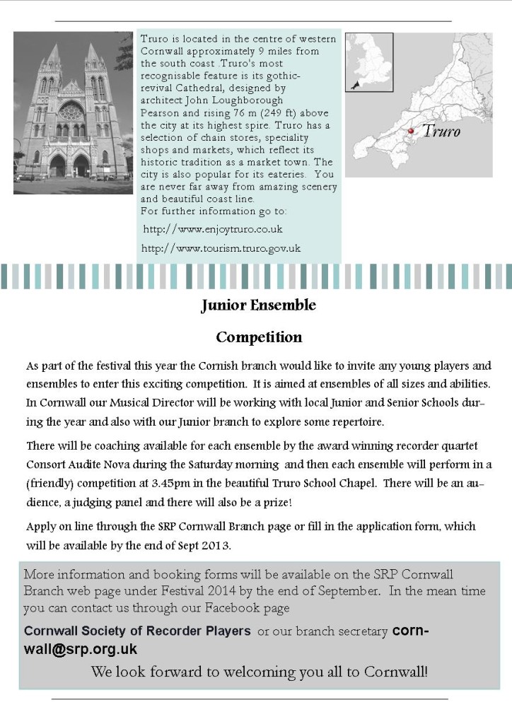 srp festival prog summer chelt flyer – Society of Recorder Players